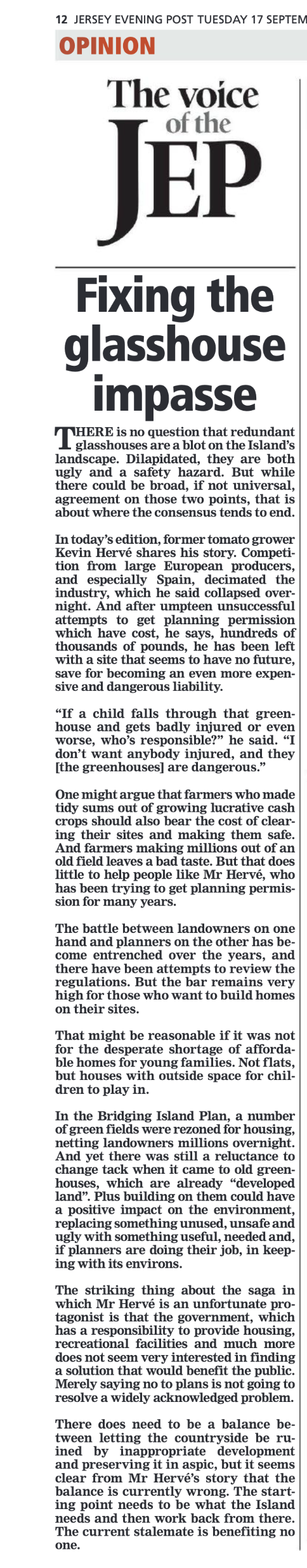 Glasshouses: a way forward – Jonathan Renouf